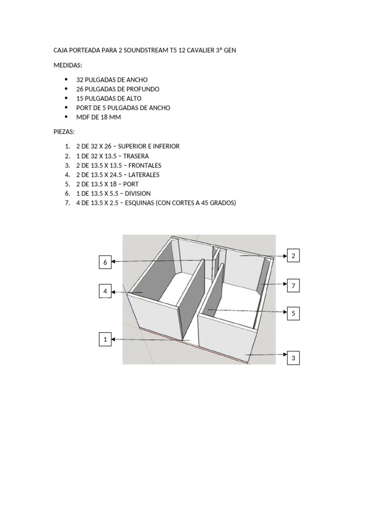 Caja Porteada para 2 Soundstream T5 12 Cavalier 3 Gen | PDF