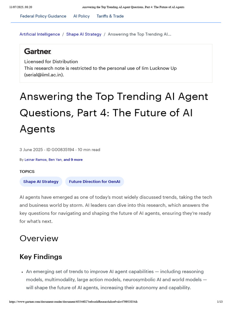 Future Trends in AI Agents Explained | PDF | Artificial Intelligence ...