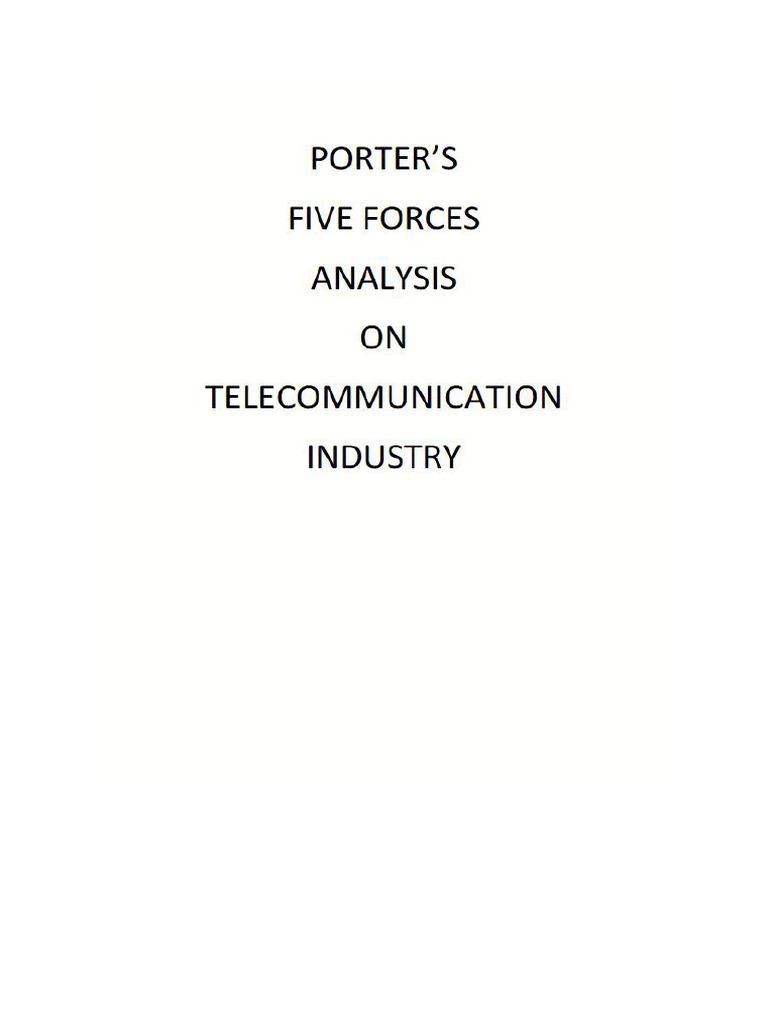 Telcom 5 Porter Analysis Pdf