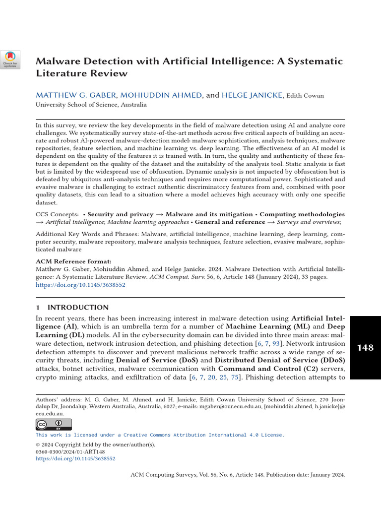 AI in Malware Detection: A Review | PDF | Malware | Artificial Intelligence