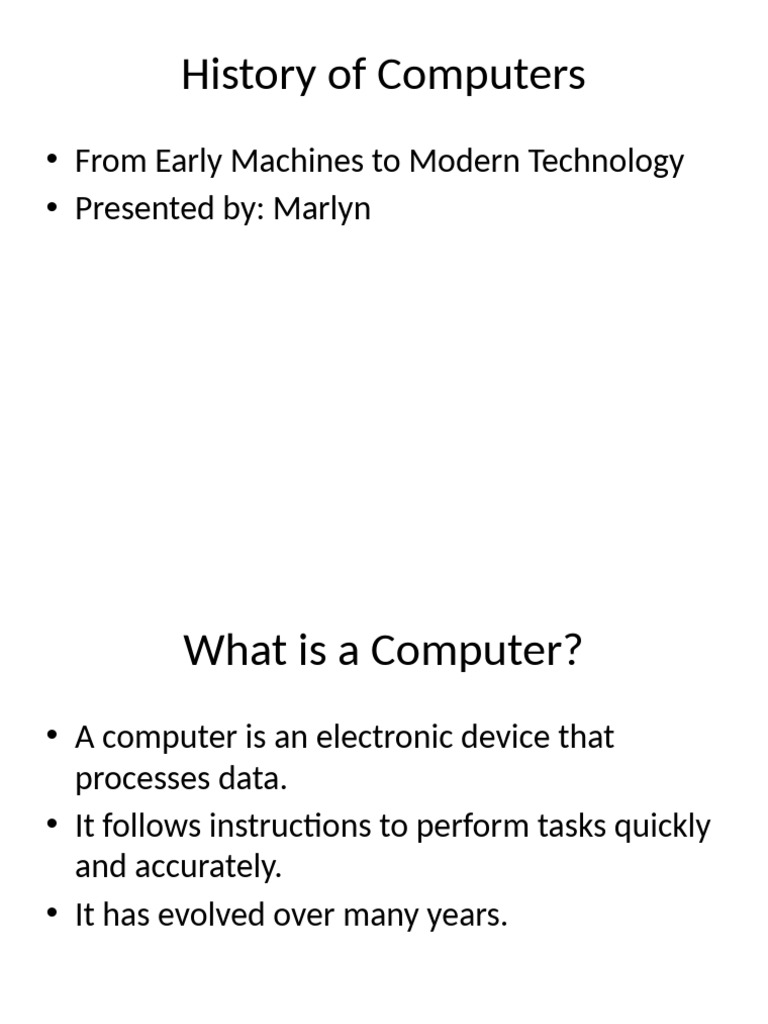 History of Computers Presentation | PDF