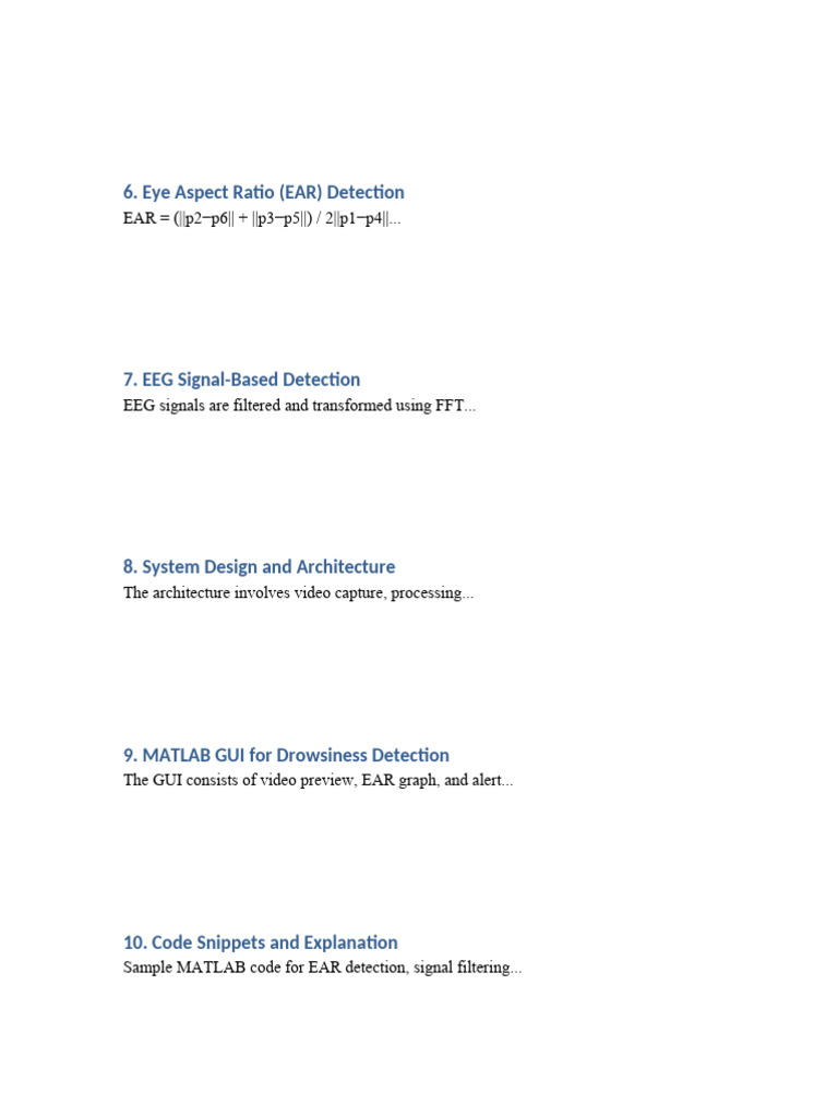 Drowsy Driver Detection Report MATLAB 0004-0004 | PDF
