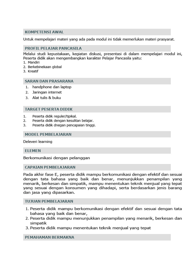 Modul 5 - Dasar-Dasar Pemasaran Berkomunikasi Dengan Pelanggan | PDF