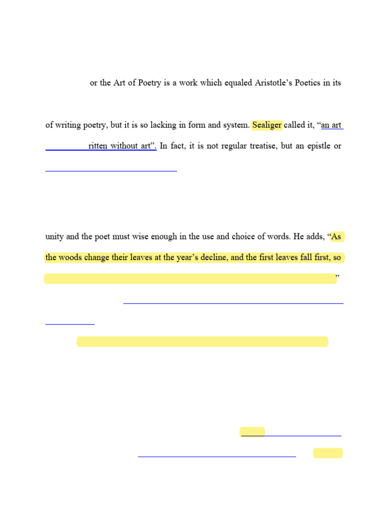 Horace's Ars Poetica Explained | PDF | Poetry | Horace