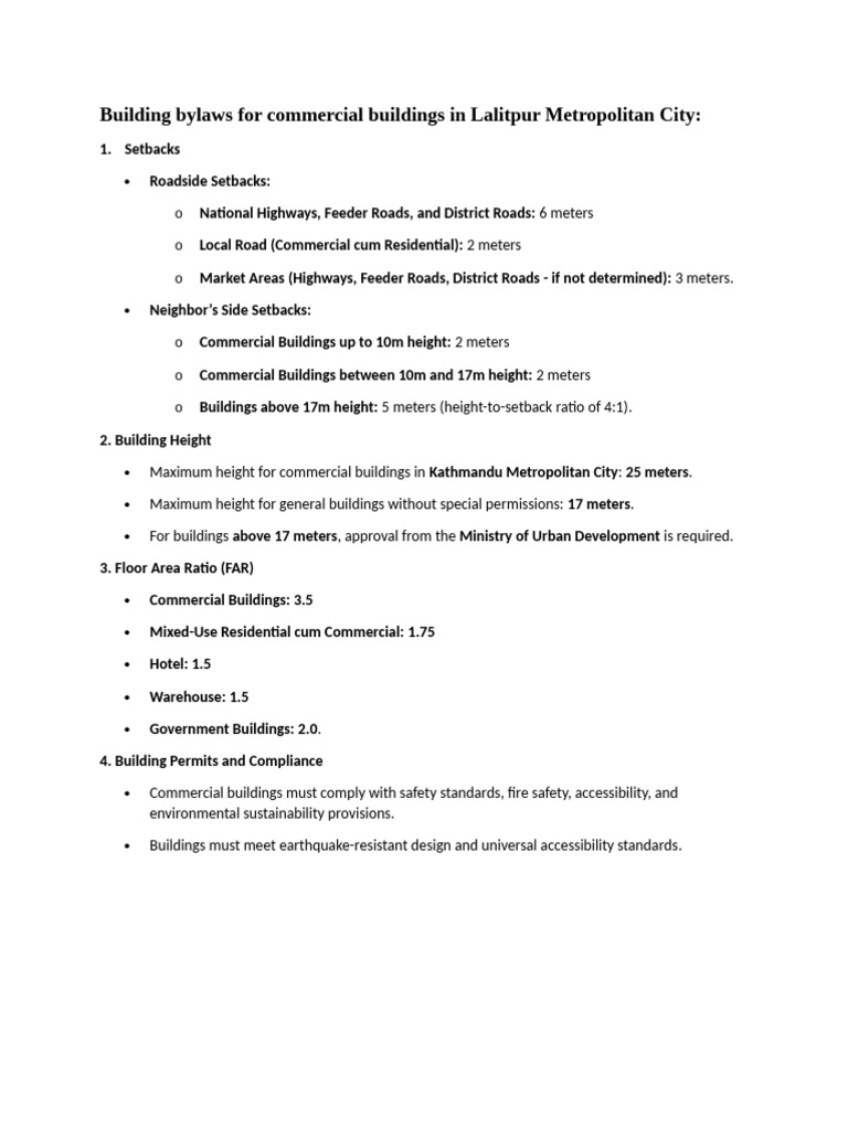 Building Bylaws For Commercial Buildings in Lalitpur Metropolitan City ...