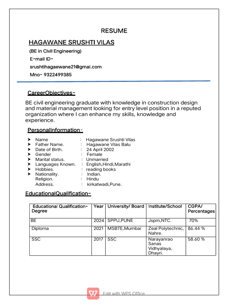 Srushti Resume | PDF