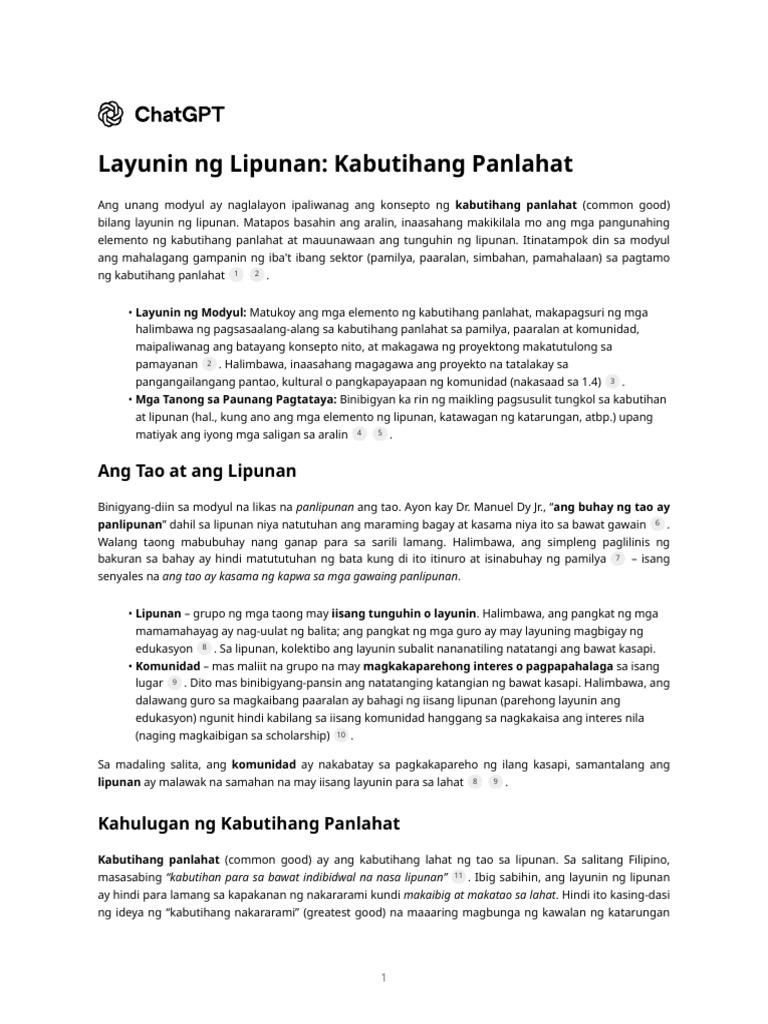 Esp Recitation Modyul 1 Summary | PDF