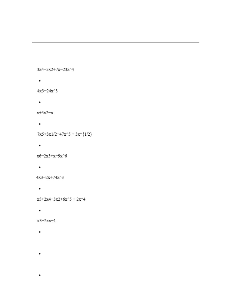 Ejercicios de Polinomios | PDF | Matemática Elemental | Ciencia ...