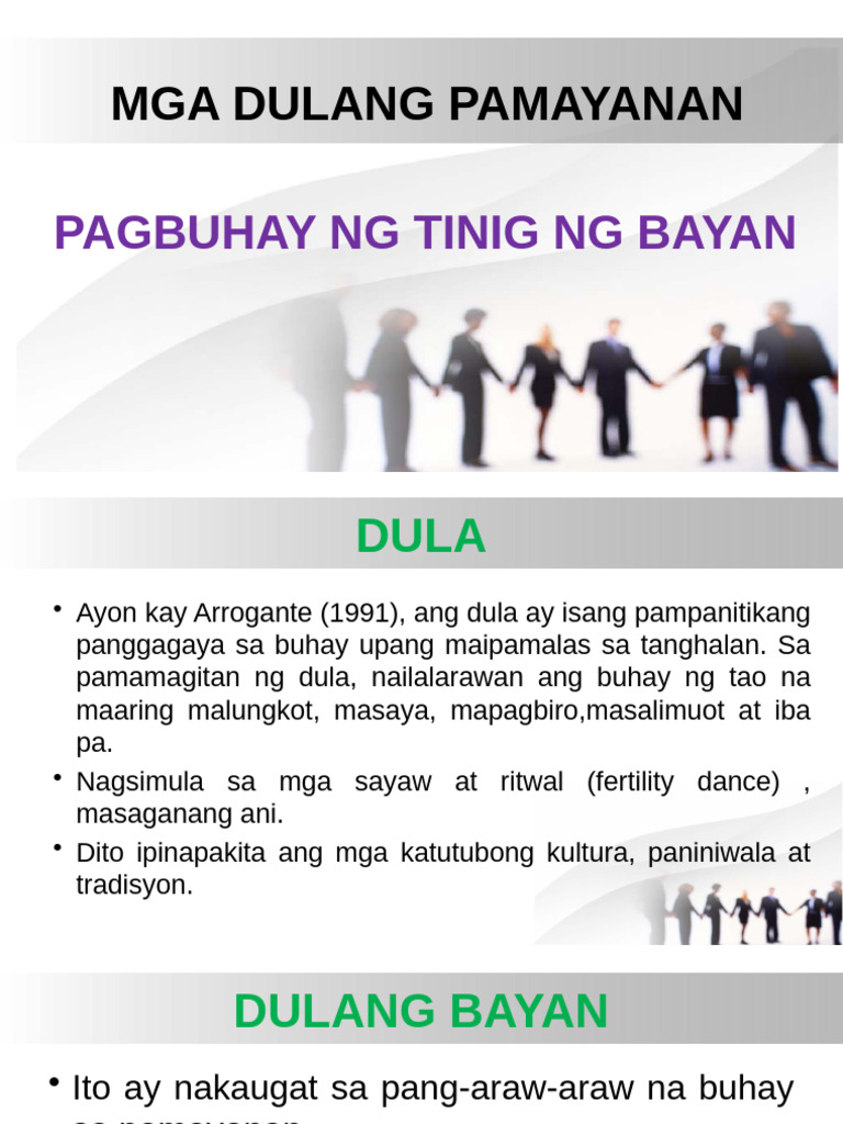 Mga Dulang Pamayanan | PDF