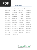 Class 9 Middle Term Factorization Worksheet | PDF