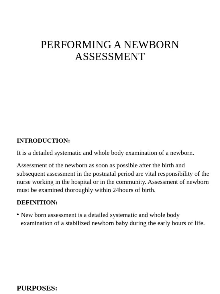 Performing A Newborn Assessment | PDF
