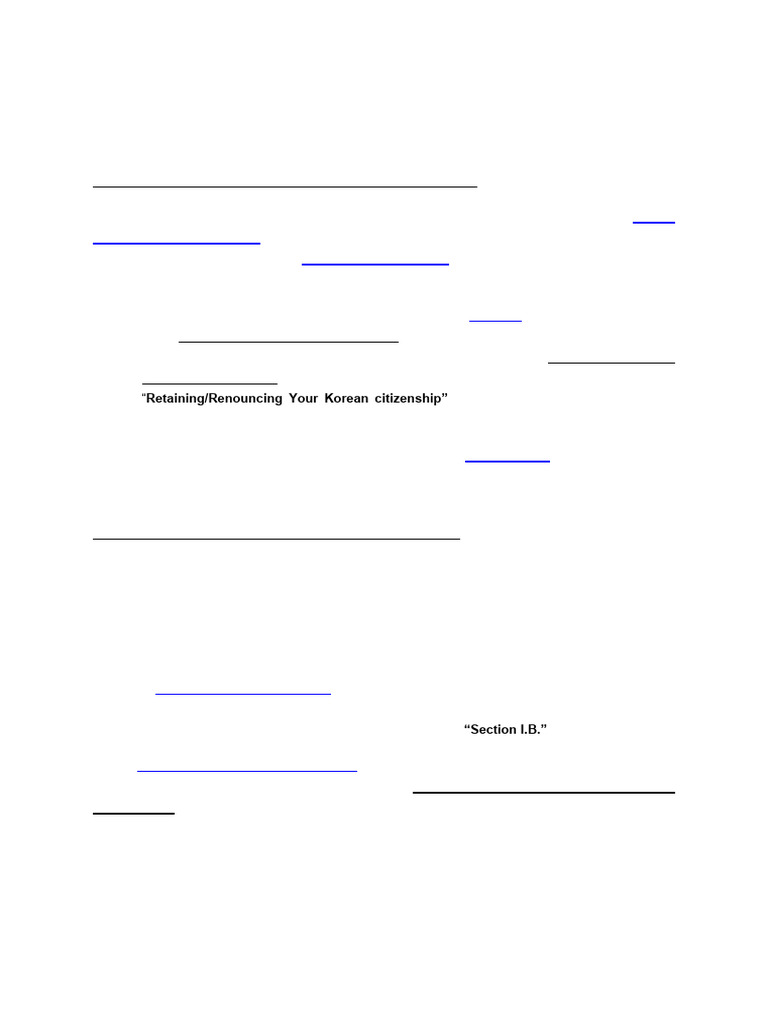 Korean Citizenship and Visa Guidelines | PDF | Global Politics ...