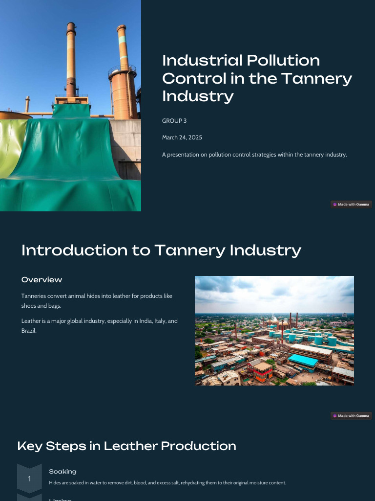 Pollution Control in Tannery Industry | PDF