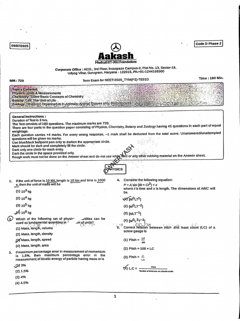 Tym Te01 Code D p2 2027 | PDF