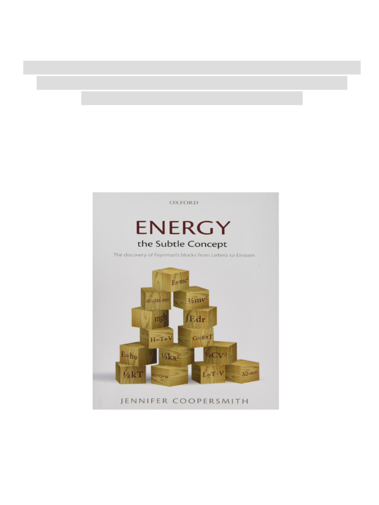 Energy The Subtle Concept The Discovery of Feynman S Blocks From ...