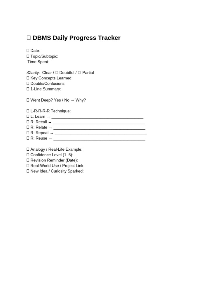 Dbms Progress Tracker | PDF