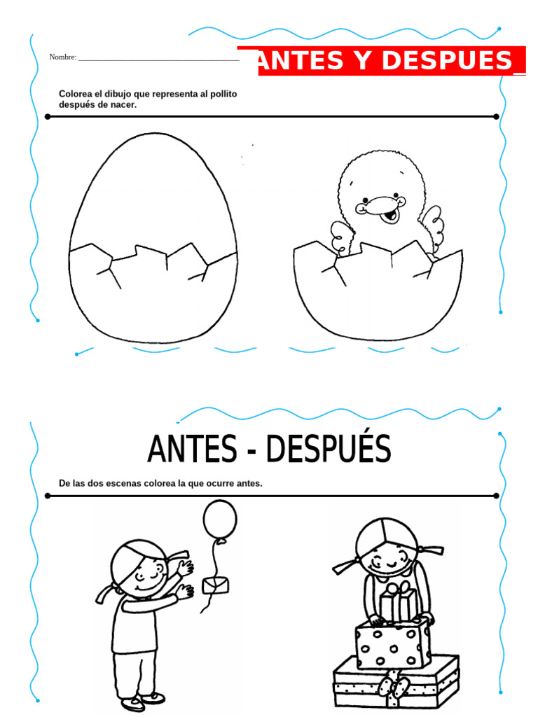 Antes y Despues para Niños de 5 Años | PDF
