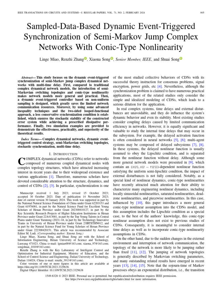 Sampled-Data-Based Dynamic Event-Triggered Synchronization of Semi ...