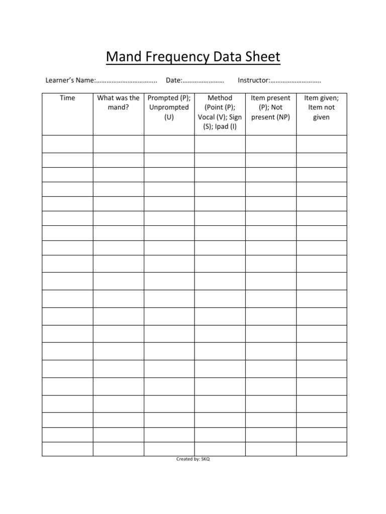 Mand Frequency Data Sheet | PDF