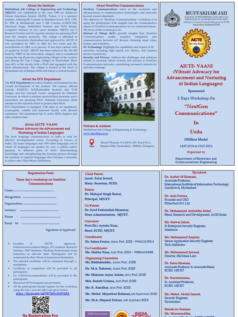 AICTE-VAANI English-Urdu Brochure NextGen Communications | PDF