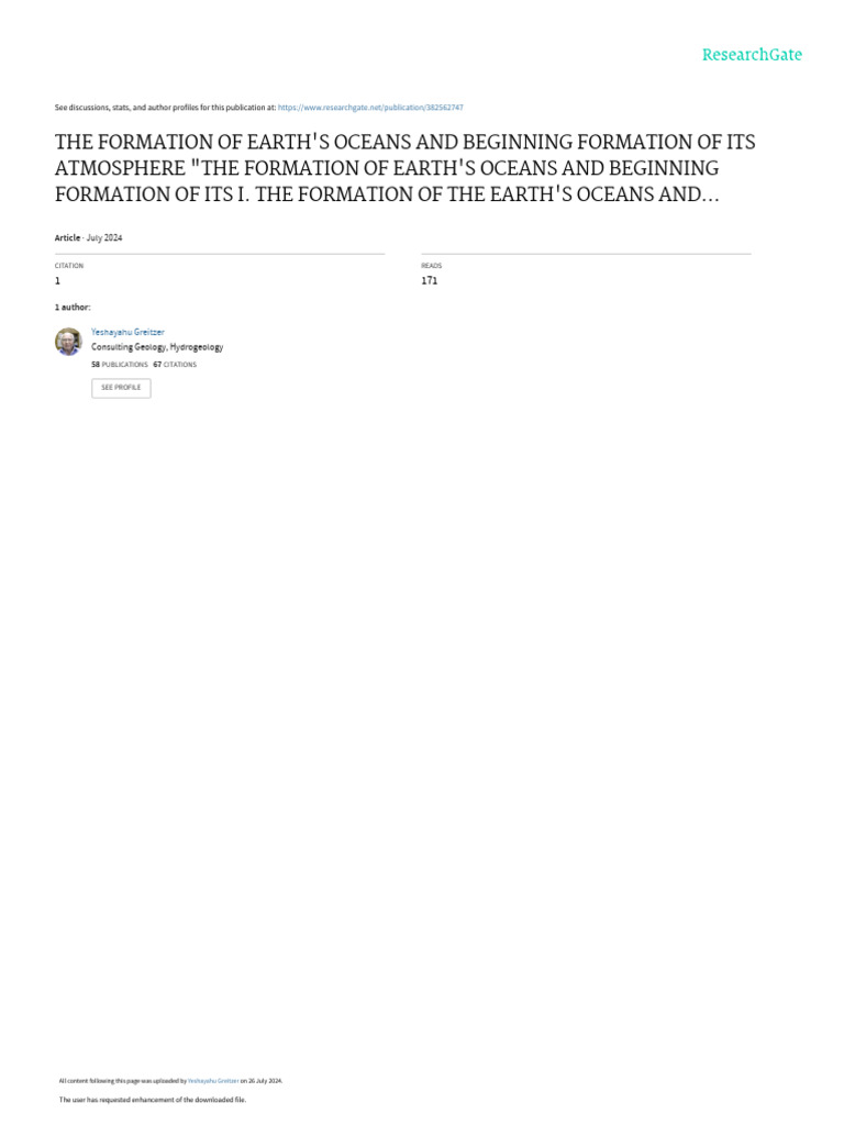 The Formation of Earths Oceans | PDF | Magma | Earth