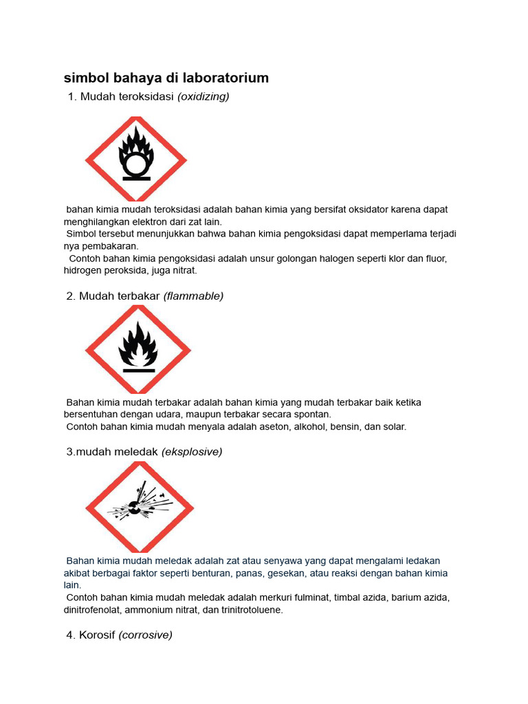 Simbol Bahaya Bahan Kimia Laboratorium | PDF