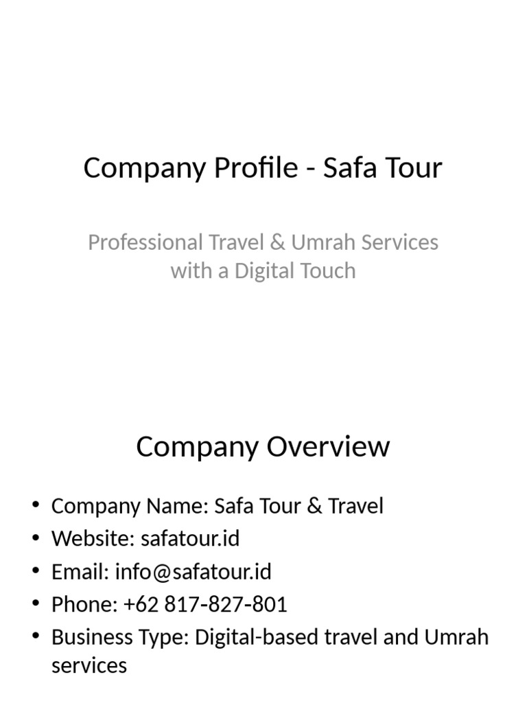 Safa Tour Company Profile en | PDF