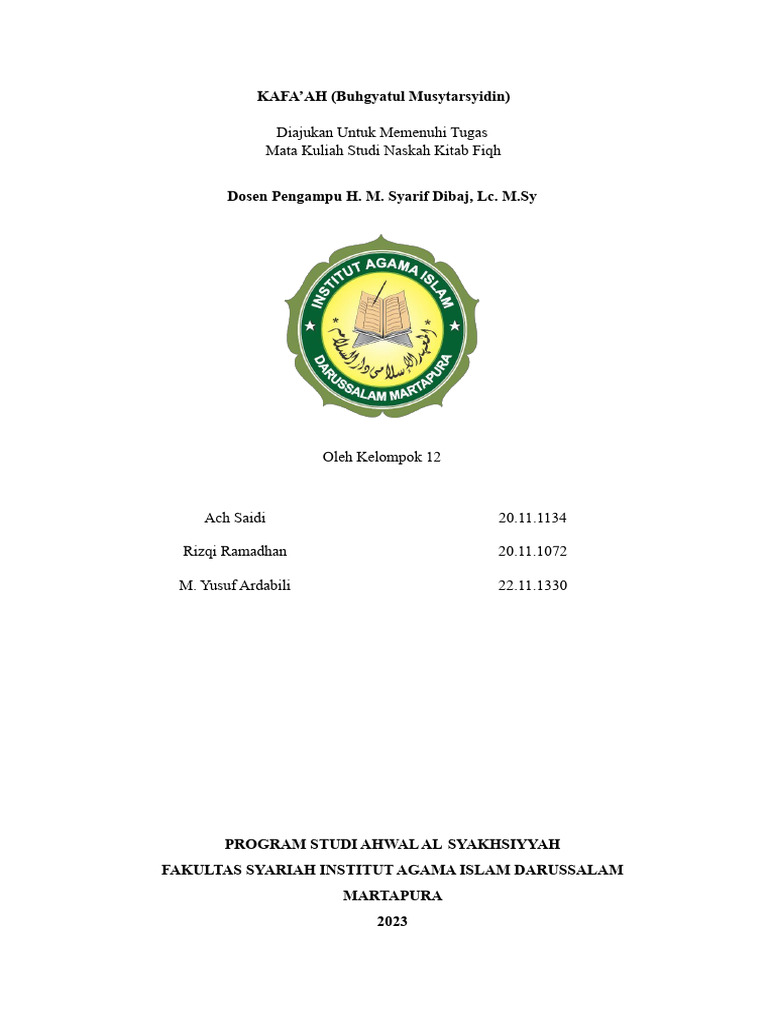 Studi Naskah Fiqh Kelompok 12 | PDF