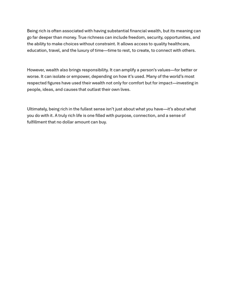 The True Meaning of Wealth and Richness | PDF