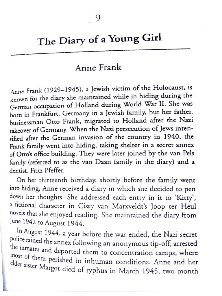 The Diary of A Young Girl | PDF | Anne Frank