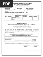 Format of SH 1 Share Certificate | PDF