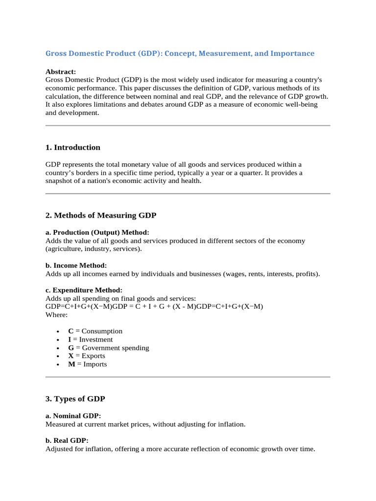 Gross Domestic Product (GDP) | PDF | Gross Domestic Product | Inflation