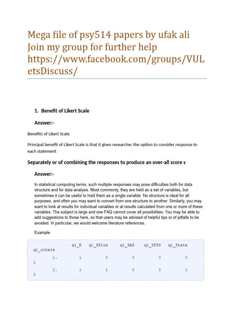 PSY514 Final Term Subjective Mega File | PDF | Attitude (Psychology) | Marketing