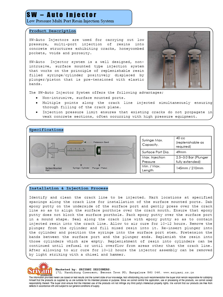 Surface Mounted Syringe Injector | PDF | Fuel Injection | Epoxy