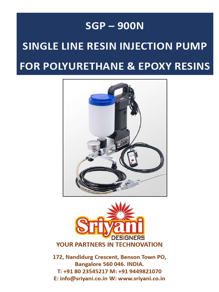 Epoxy PU Injection Pump | PDF
