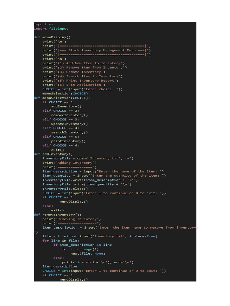 Códigos para Programación Inventarios PF Zarate | PDF | Computing | Software