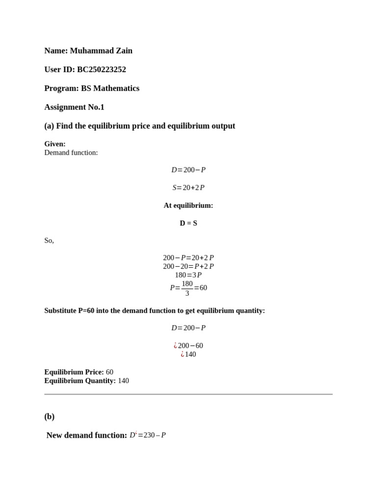 Eco Assignment 1 | PDF