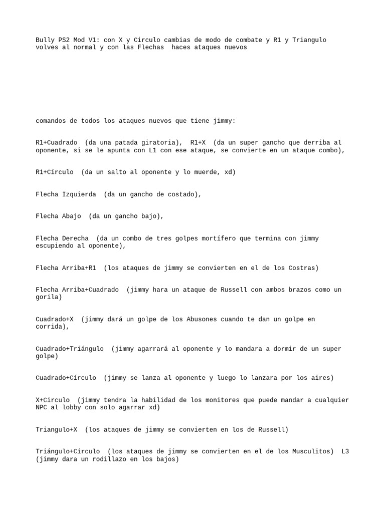 Bully PS2 Mod V1 | PDF