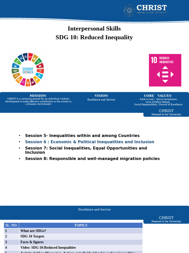 Session 5 - SDG 10 Reduced Inequality (2025) | PDF | Economic Inequality | Discrimination & Race ...