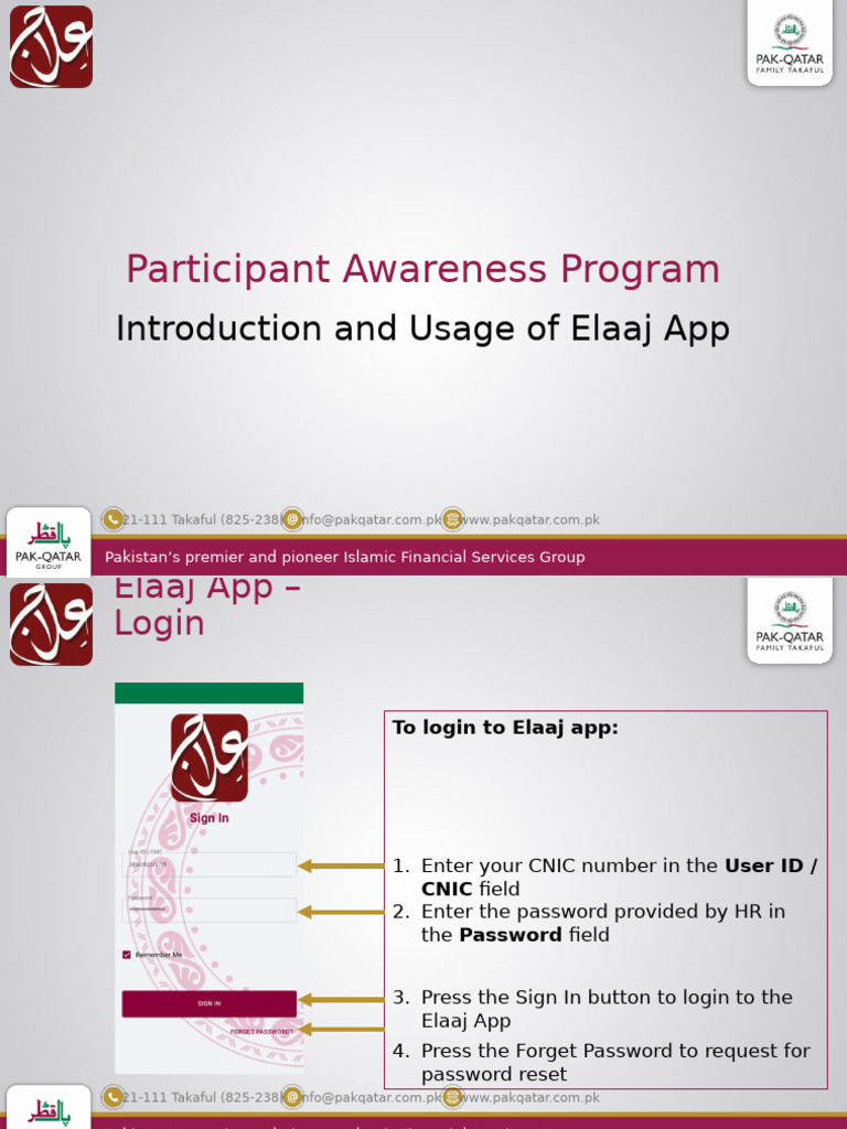 Elaaj App User Guide and Login Info | PDF