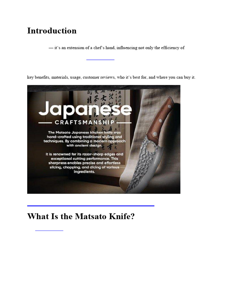 Matsato Knife: Precision & Performance Review | PDF | Knife | Blade
