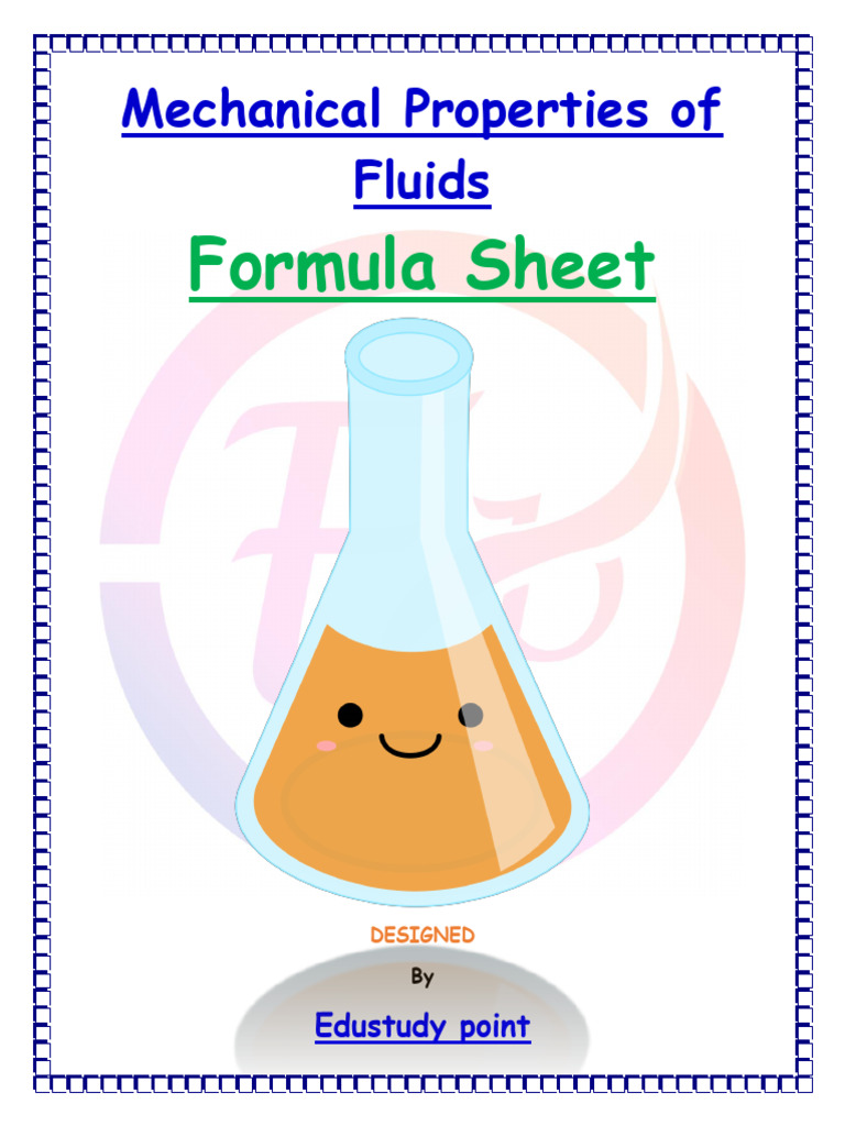 Mechanical Properties of Fluids Formulas | PDF | Pressure | Fluid Dynamics