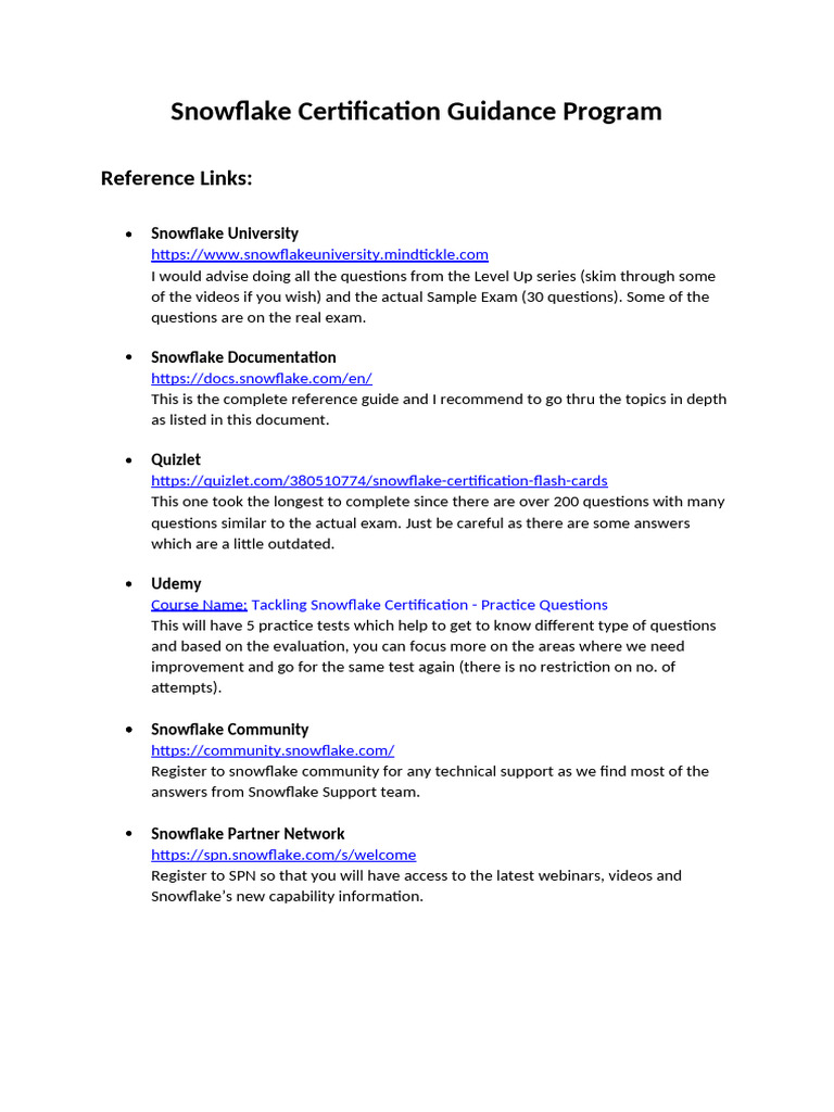 Snowflake Certification Program | PDF | Databases | Computing