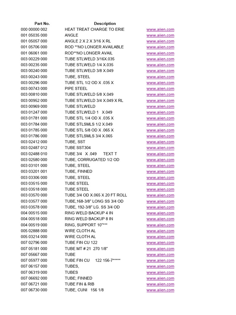 York Chiller Spare Parts List | PDF | Screw | Nut (Hardware)