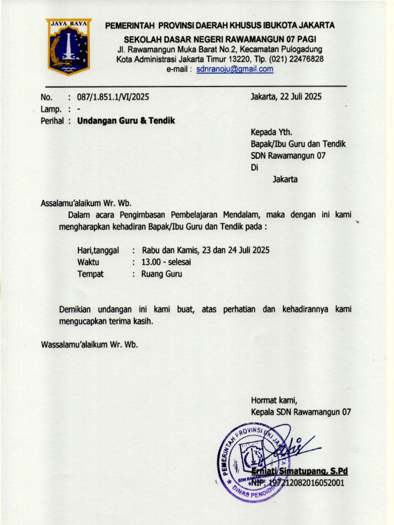 Surat Undangan Deep Learning | PDF