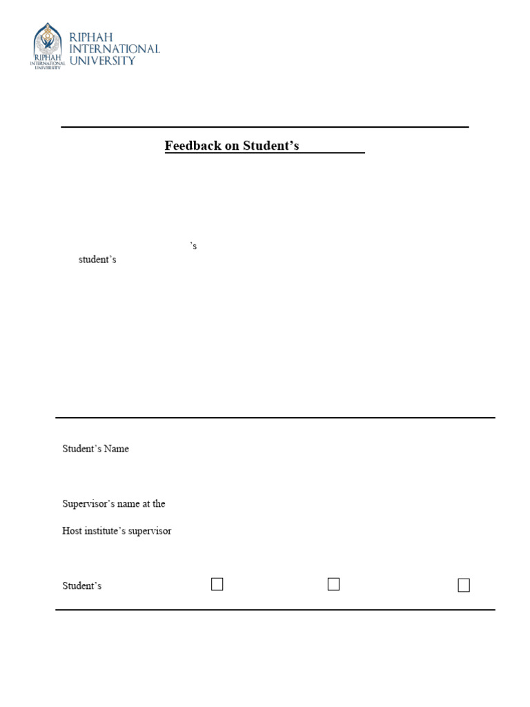 Internship Feedback Request Template | PDF | Psychology