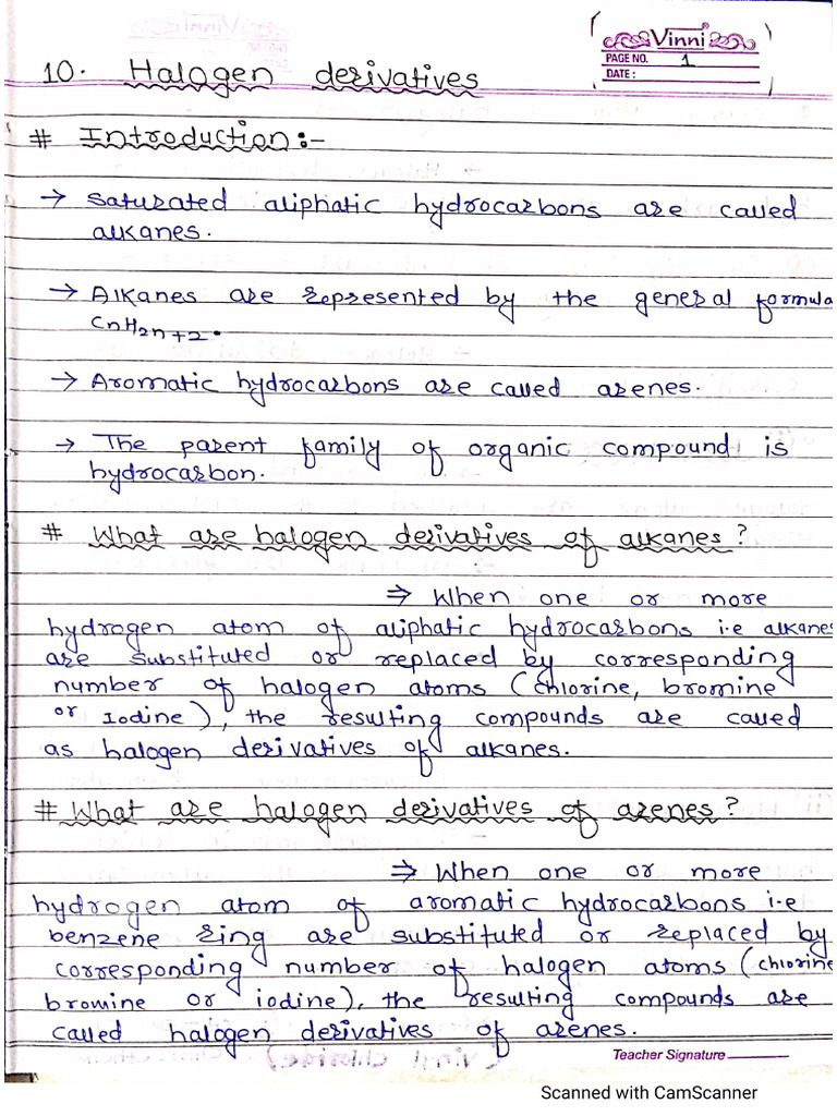 Halogen Derivatives PG - No.1 To 41 | PDF