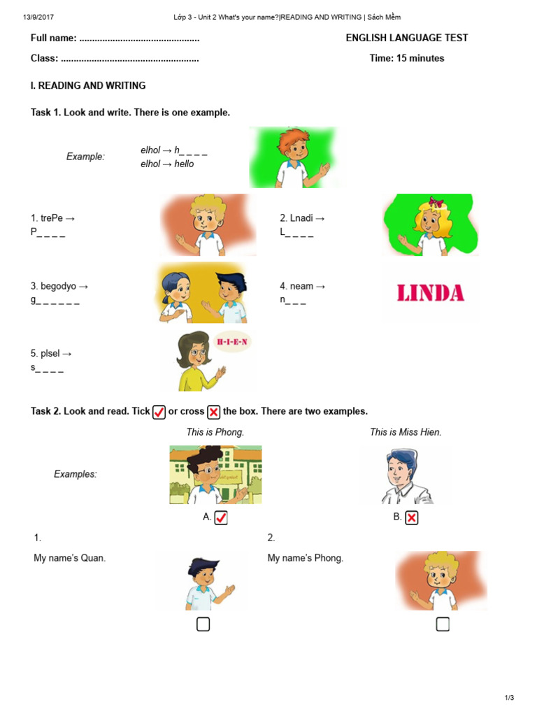 Unit 2: What's Your Name? Test | PDF | Chess Theory | Chess Openings