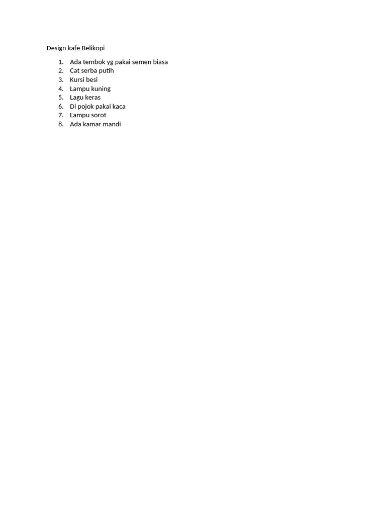 Design Kafe Belikopi | PDF
