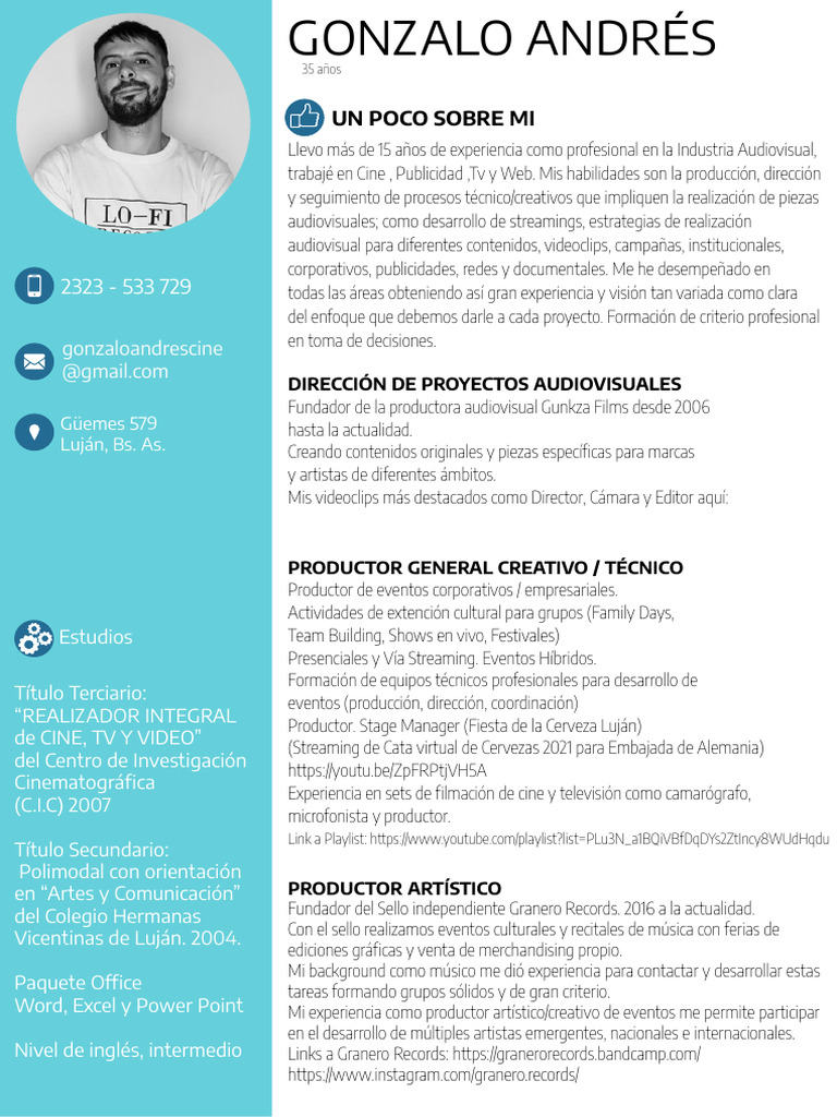 CV Gonzalo Andrés 2022 | PDF